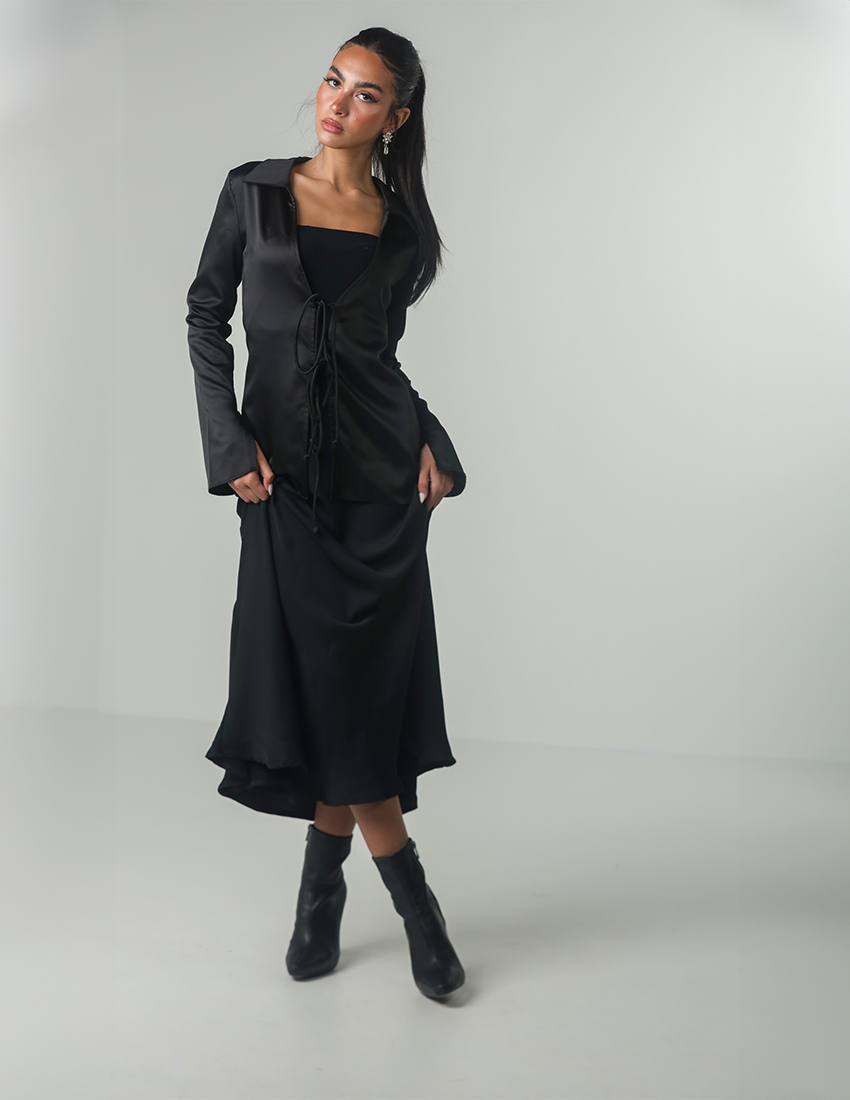 Satin Blouse with Ropes